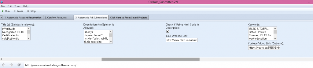 Osclass Submitter – Coolmarketingsoftware.com